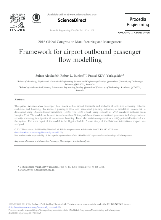 (PDF) Framework for Airport Outbound Passenger Flow Modelling