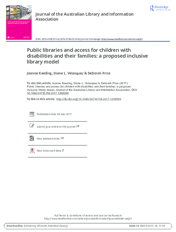 (PDF) Public libraries and access for children with disabilities and ...