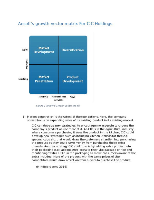 (DOC) Ansoff's growth-vector matrix For CIC Holdings Figure SEQ Figure ...