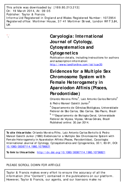 (PDF) Evidences for a Multiple Sex Chromosome System with Female ...