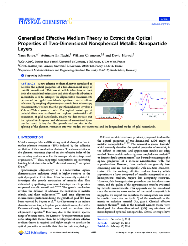 (PDF) Generalized Effective Medium Theory to Extract the Optical ...
