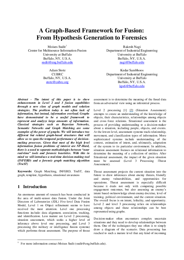 (PDF) A Graph-Based Framework for Fusion: From Hypothesis Generation to ...
