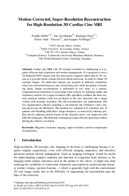 Motion-Corrected, Super-Resolution Reconstruction for High-Resolution ...