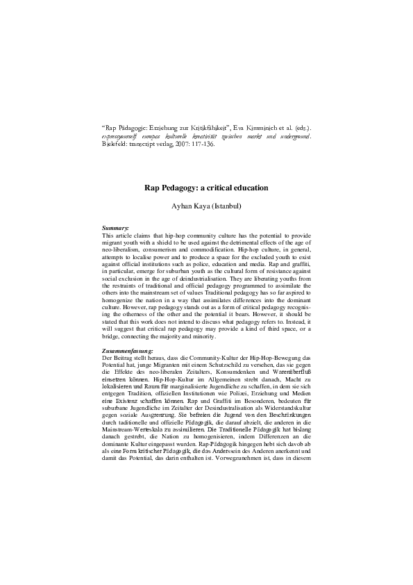 (PDF) »Scribo Ergo Sum«: Islamic Force und Berlin-Türken