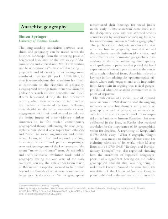 (PDF) Anarchist geography