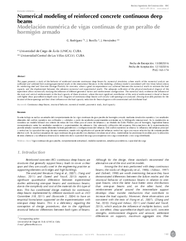 Pdf Numerical Modeling Of Reinforced Concrete Continuous Deep Beams
