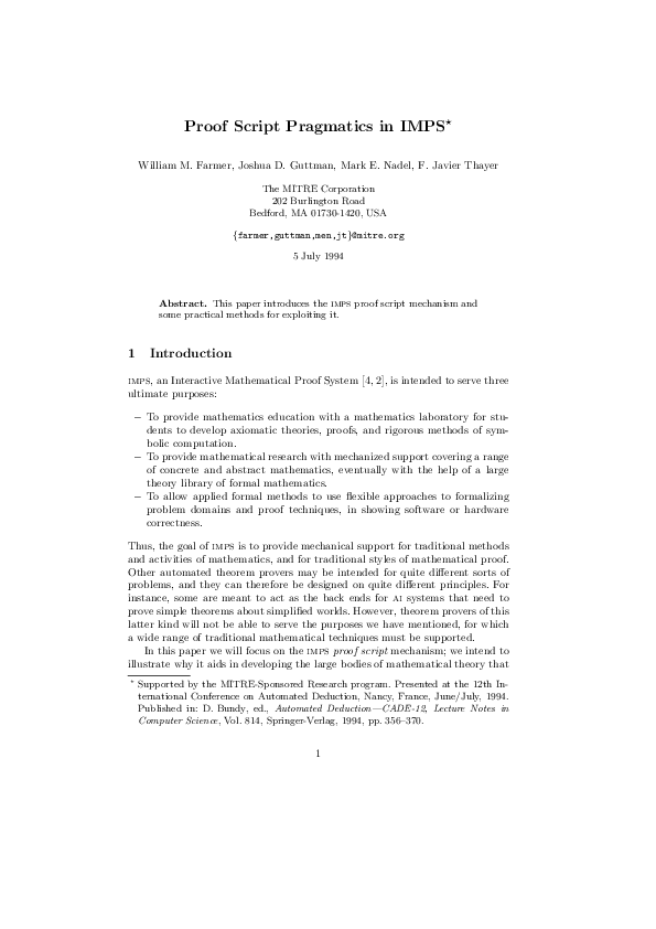 (PDF) Proof script pragmatics in IMPS