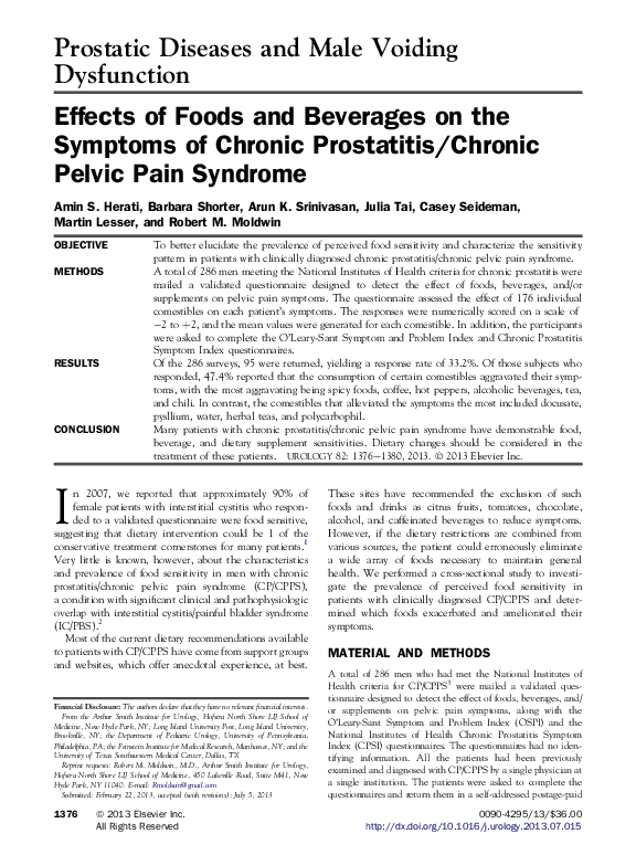 (PDF) Diet and its role in interstitial cystitis/bladder pain syndrome ...