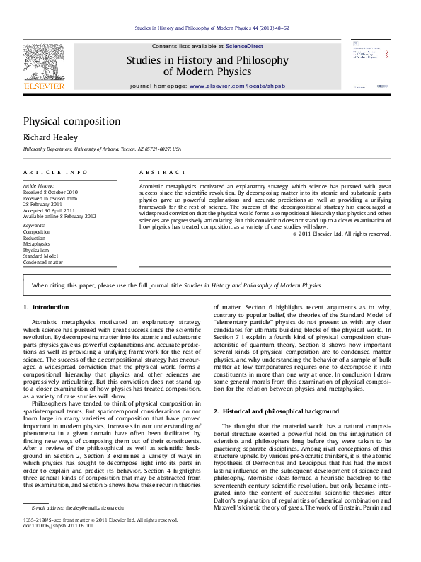 (PDF) Physical composition