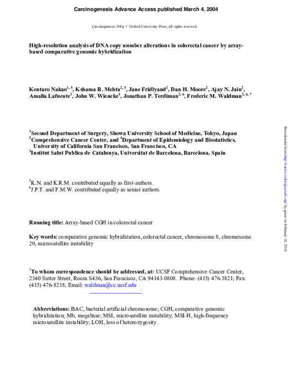 (PDF) High-resolution analysis of DNA copy number alterations in ...