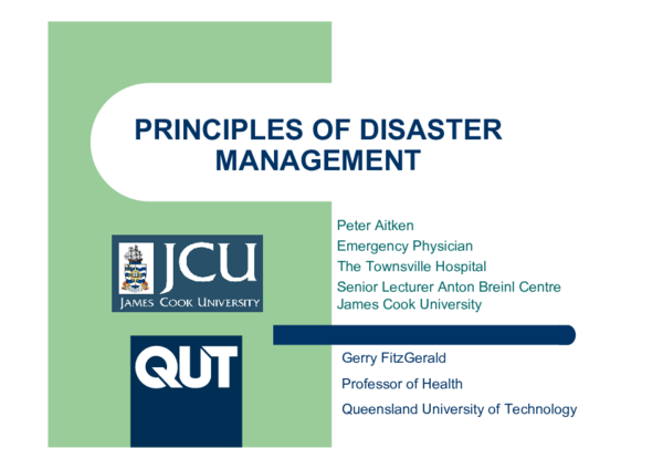 (PDF) PRINCIPLES OF DISASTER MANAGEMENT