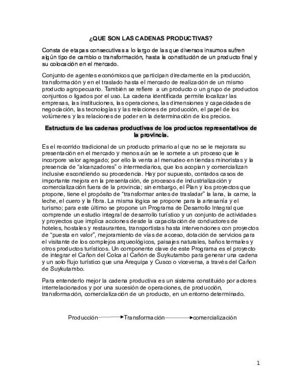 (DOC) QUE SON LAS CADENAS PRODUCTIVAS