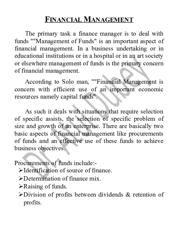(DOC) FINANCIAL MANAGEMENT