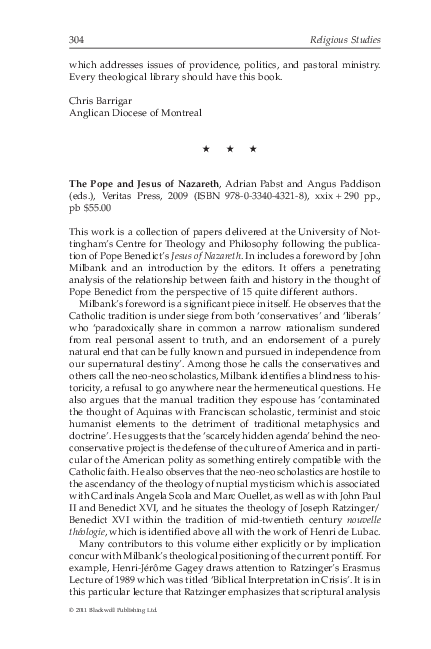 (PDF) The Pope and Jesus of Nazareth - Edited by Adrian Pabst and Angus ...