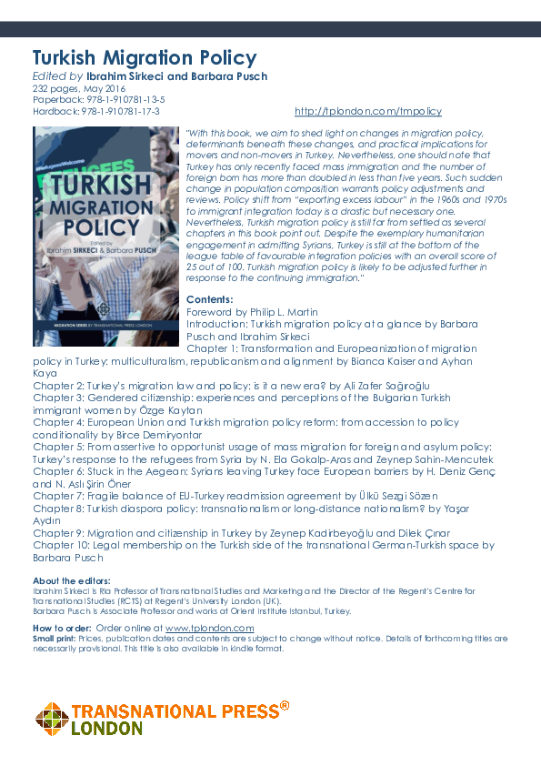 (PDF) Turkish Migration Policy