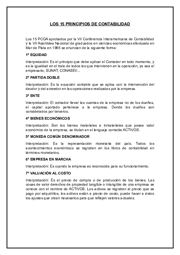 (DOC) LOS 15 PRINCIPIOS DE CONTABILIDAD