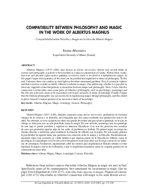 (PDF) Compatibility Between Philosophy and Magic in the Work of ...