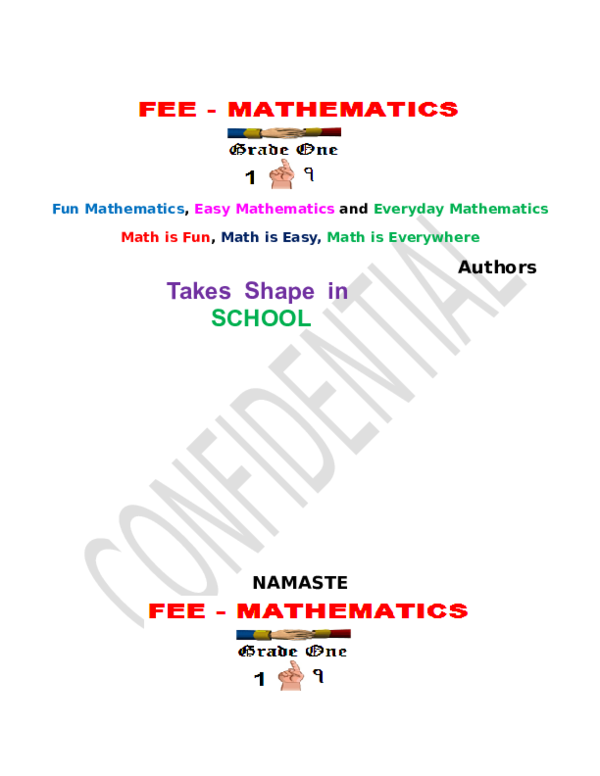 (DOC) FEE Math Grade One : Geometry
