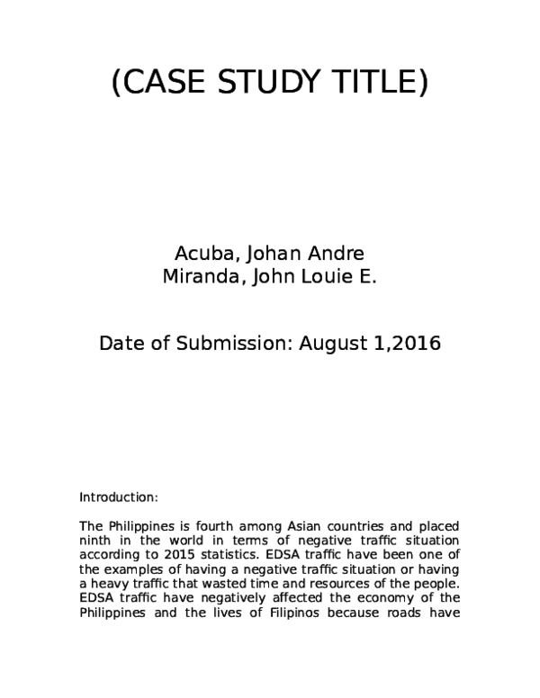 (DOC) CASE STUDY TITLE