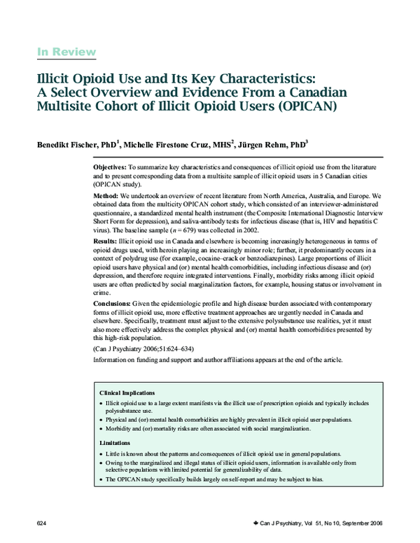 (PDF) Illicit opioid use and its key characteristics: a select overview ...