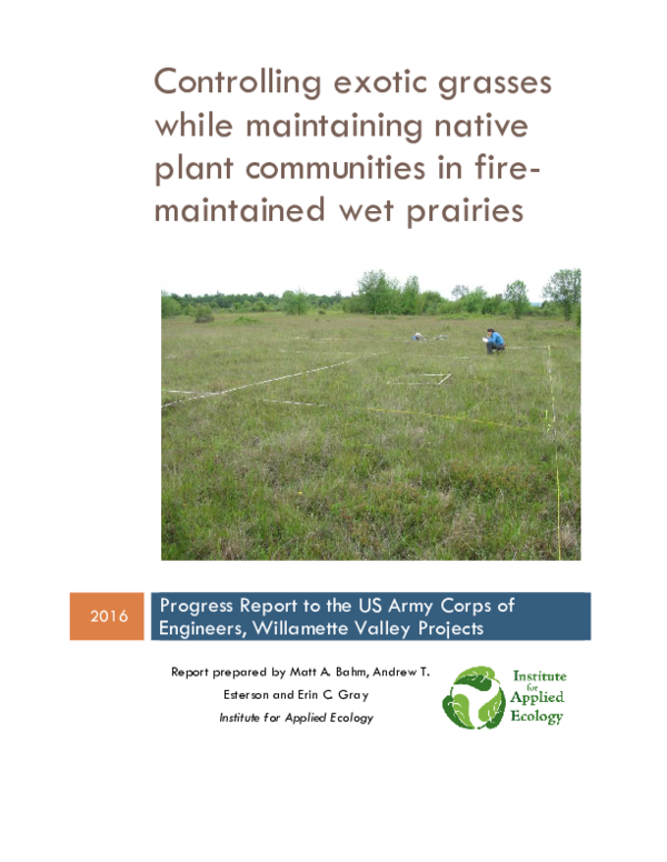 (PDF) Controlling exotic grasses while maintaining native plant ...
