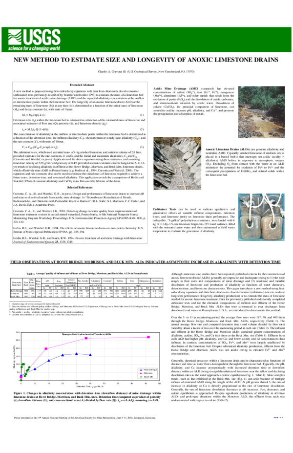 (PDF) New Method to Estimate Size and Longevity of Anoxic Limestone ...