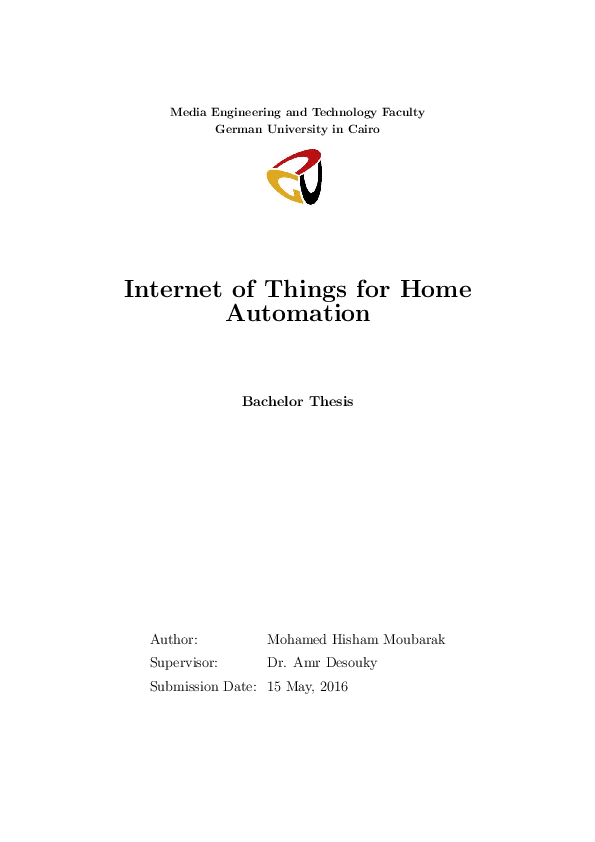 (PDF) Internet of Things for Home Automation