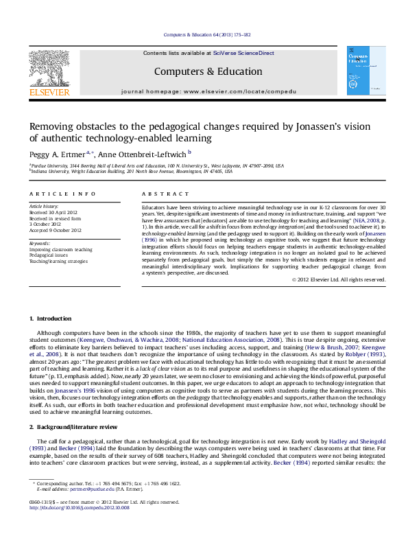 (PDF) Removing obstacles to the pedagogical changes required by ...
