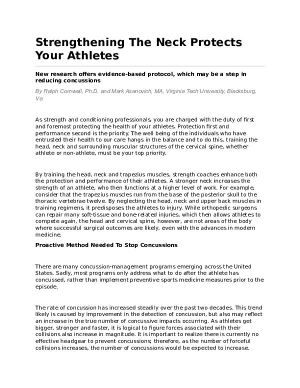 (DOC) Strengthening The Neck Protects Your Athletes New research offers ...