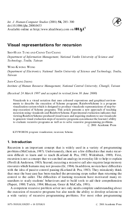 (PDF) Visual representations for recursion