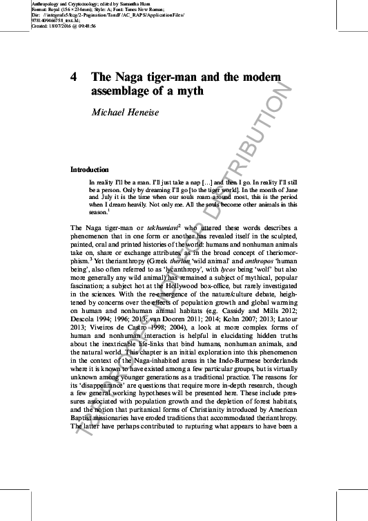 (PDF) The Naga Tiger-man and the Modern Assemblage of a Myth
