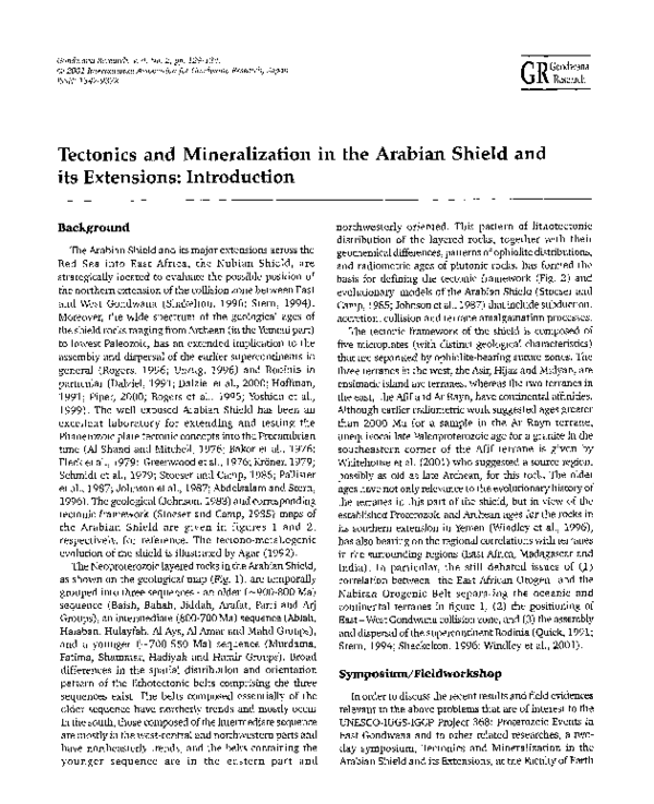(PDF) Tectonics and Mineralization in the Arabian Shield and its ...