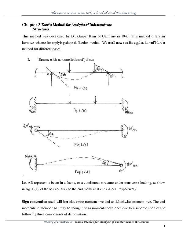 (PDF) Chapter 3 Kani's Method for Analysis of Indeterminate