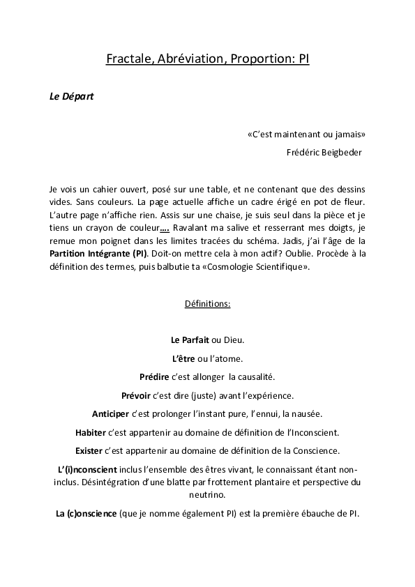 (PDF) Fractale, Abréviation, Proportion: PI | Sergio O-ND - Academia.edu