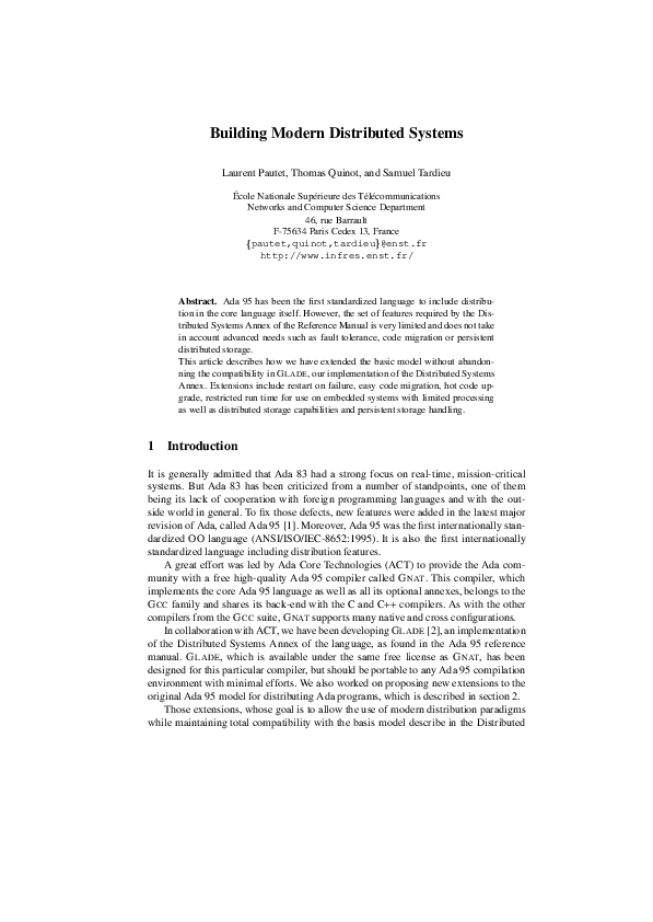 (PDF) Building Modern Distributed Systems