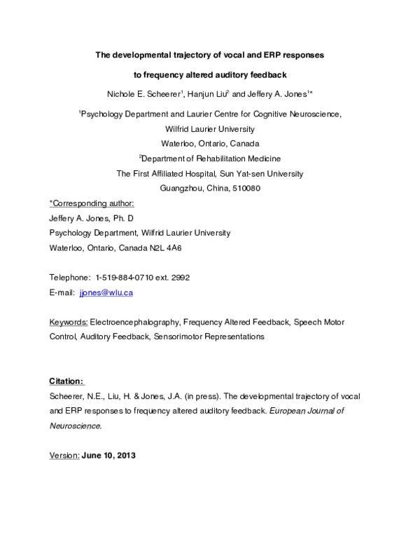 (PDF) The developmental trajectory of vocal and event-related potential ...