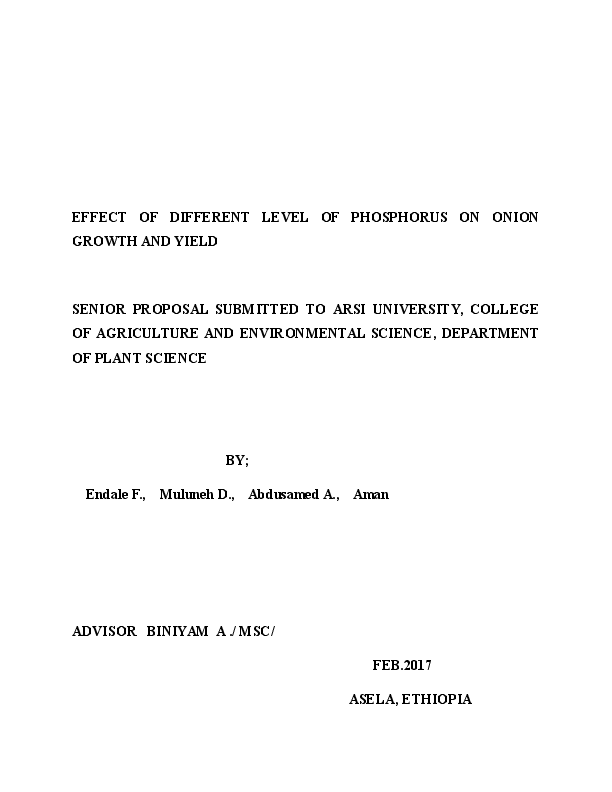 (DOC) EFFECT OF DIFFERENT LEVEL OF PHOSPHORUS ON ONION GROWTH AND YIELD ...