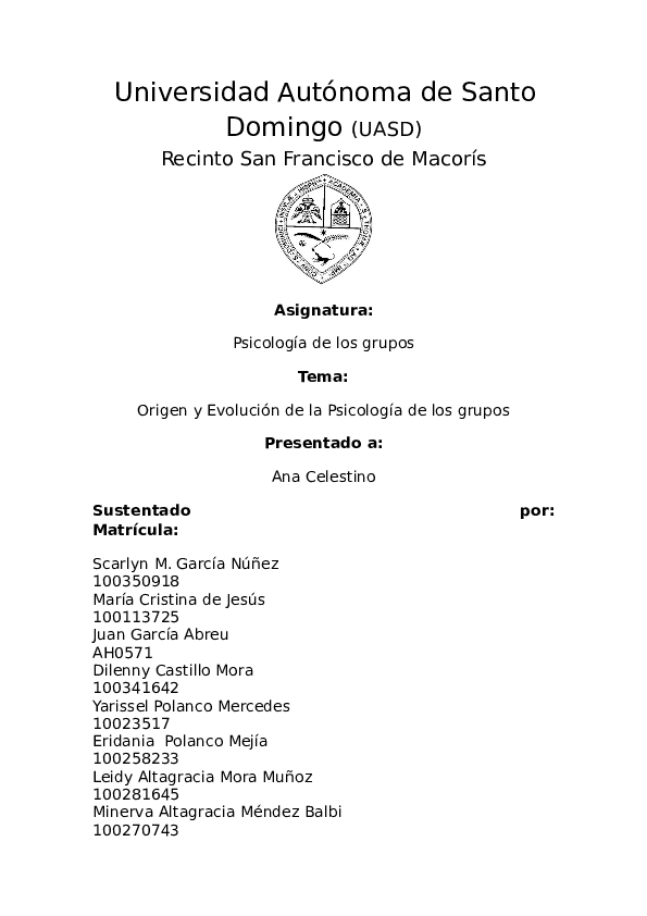 (DOC) Universidad Autónoma de Santo Domingo (UASD