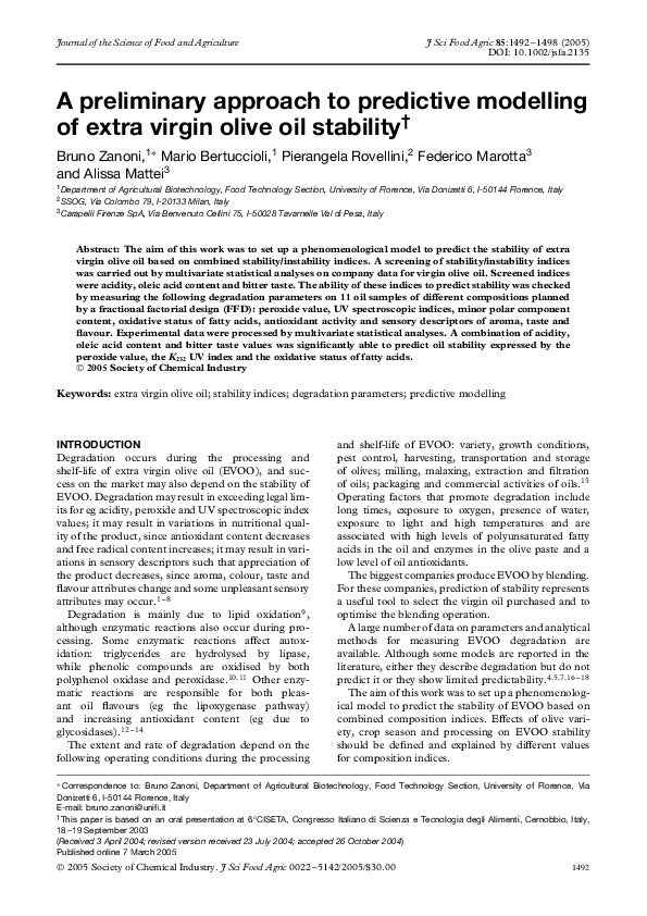 (PDF) A preliminary approach to predictive modelling of extra virgin ...