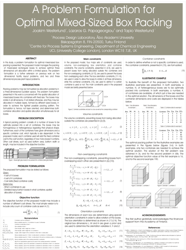 (PDF) A problem formulation for optimal mixed-sized box packing