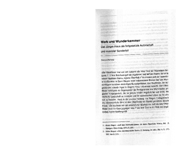 (PDF) Werk und Wunderkammer. Das Jünger-Haus als fortgesetzte ...