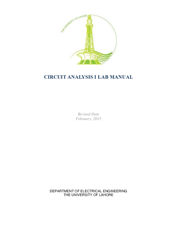 Electrical Circuits Lab Manual Pdf Wiring Diagram