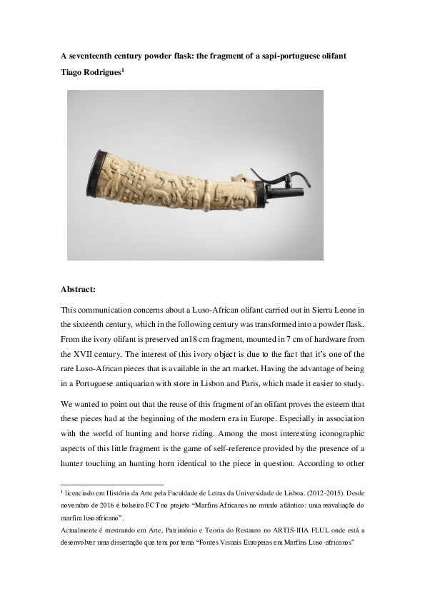 (PDF) A seventeenth century powder flask: the fragment of a sapi ...