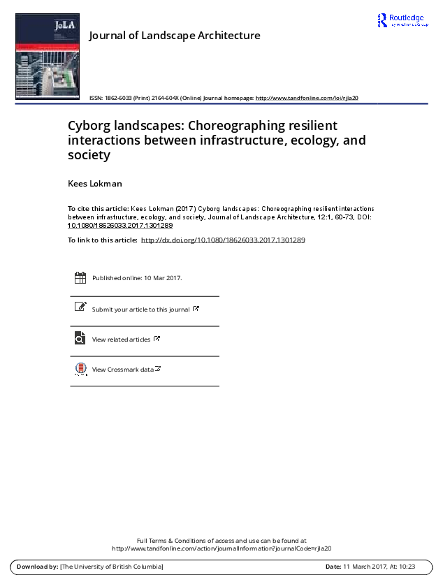 (PDF) Cyborg landscapes: Choreographing resilient interactions between ...