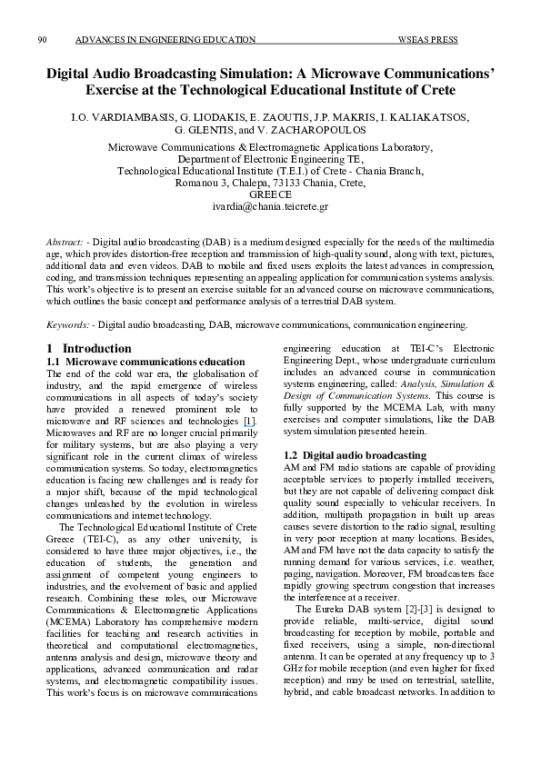 (PDF) J.08.> Digital Audio Broadcasting simulation: A microwave ...