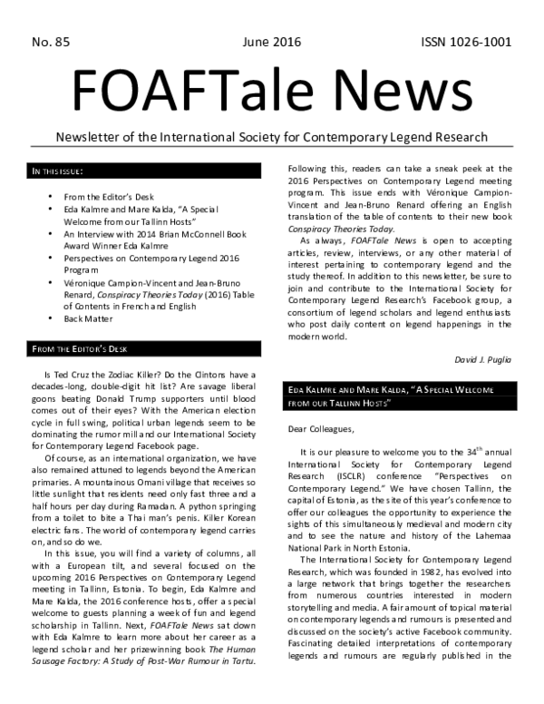 (PDF) FOAFTale News: Newsletter of the International Society for ...