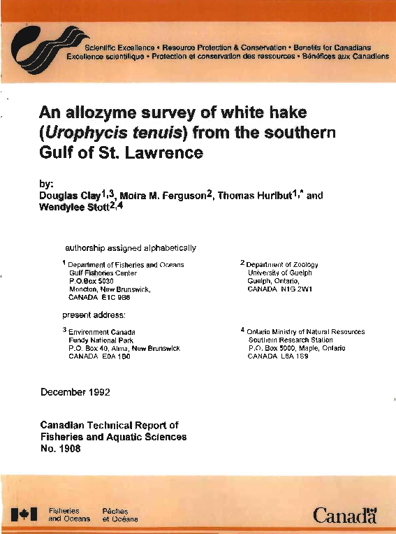 (PDF) An allozyme survey of white hake (Urophycis tenuis) from the ...