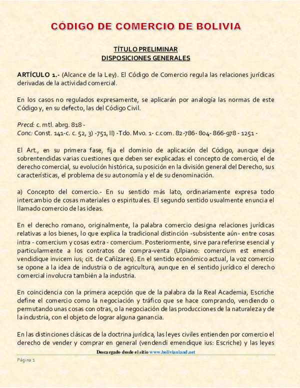 (PDF) Codigo Comercio Bolivia