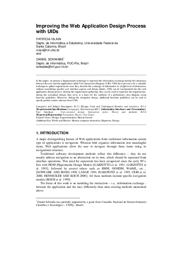 (PDF) Improving the Web Application Design Process with UIDs | Daniel ...