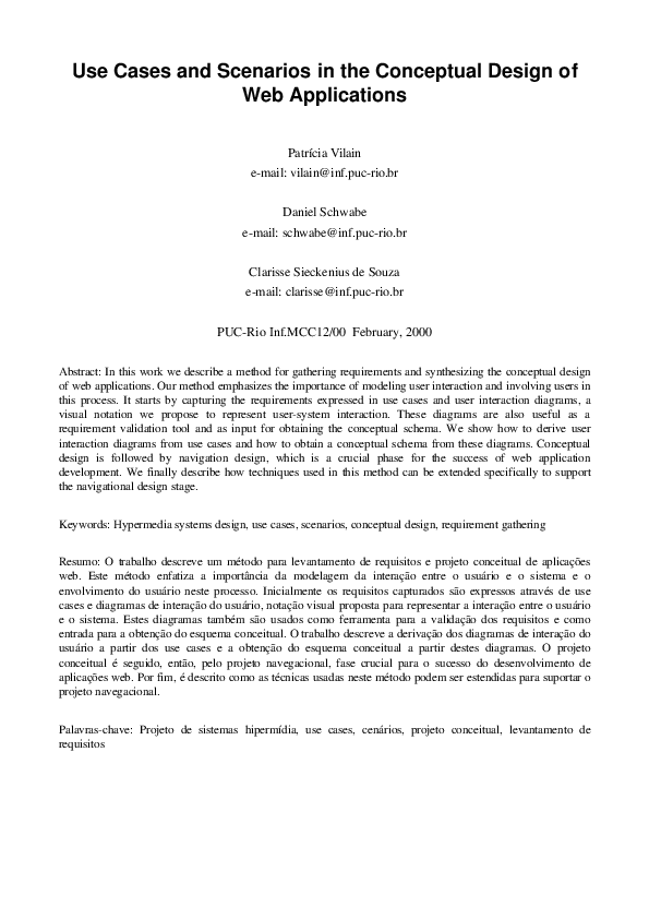 (PDF) Use cases and scenarios in the conceptual design of web applications